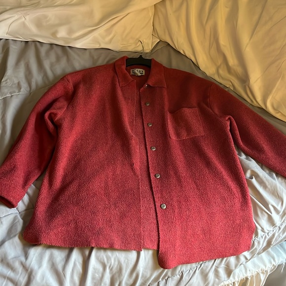 Jackets & Coats | Vintage Relay Classics Red Open Front Button Jacket ...